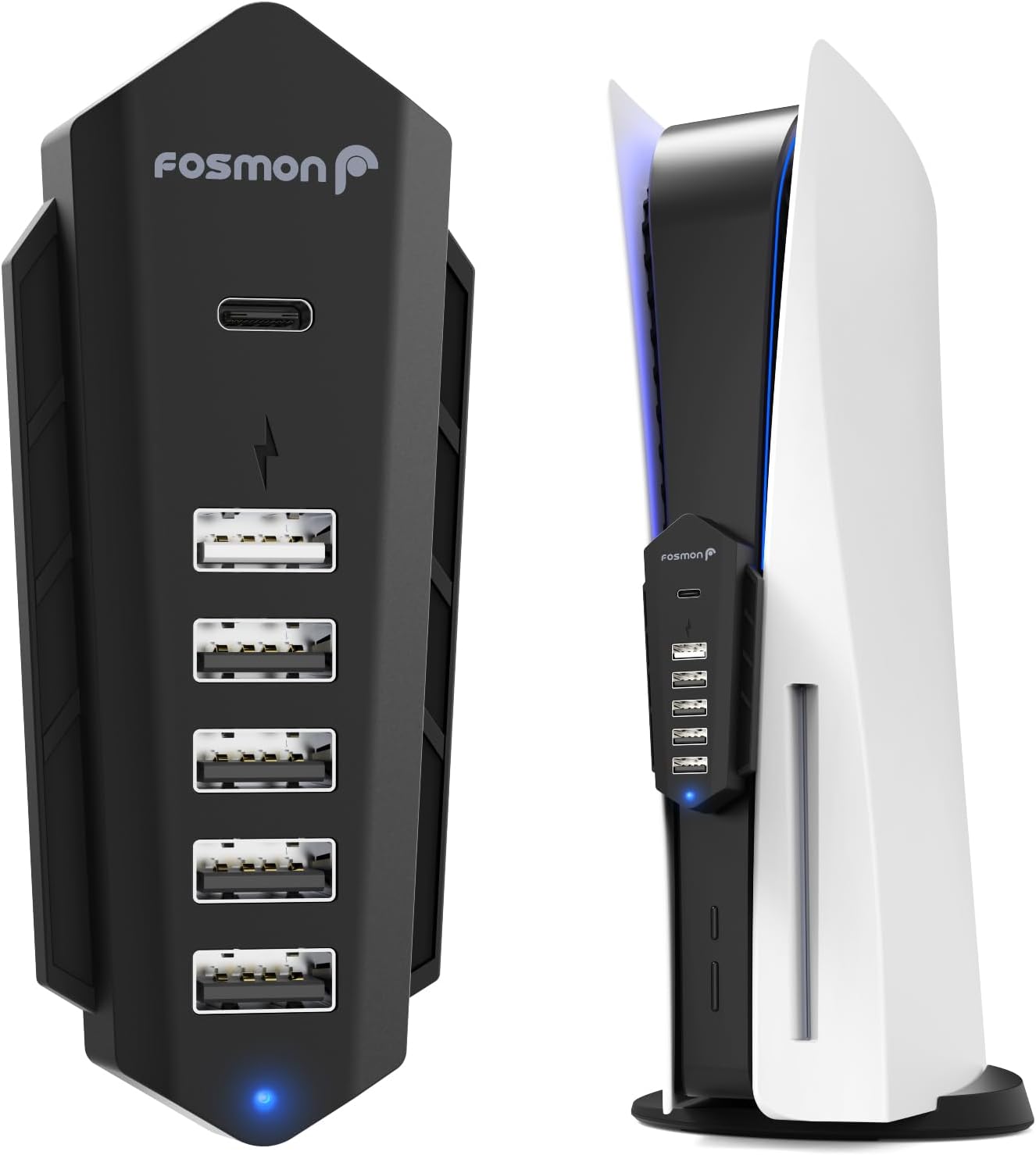 Amazon.com: 5 Port USB Hub for PS5, Megadream High-Speed Expansion Hub ...