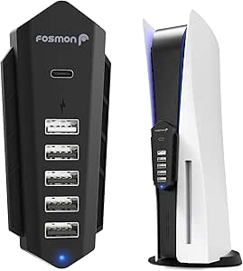 Amazon.com: Fosmon for PlayStation Five USB Hub : Video Games