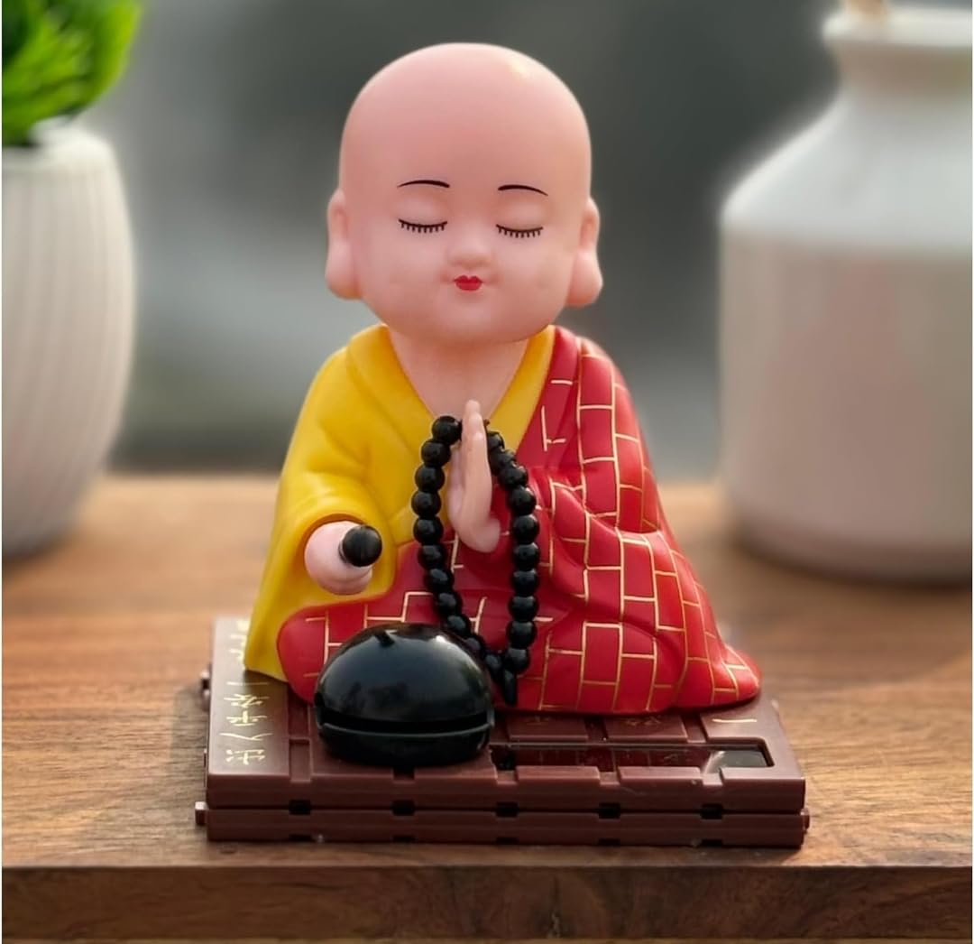 DIVE DECOR Moving Head & Hand Solar Buddha - Shaking Head Buddha Monk ...