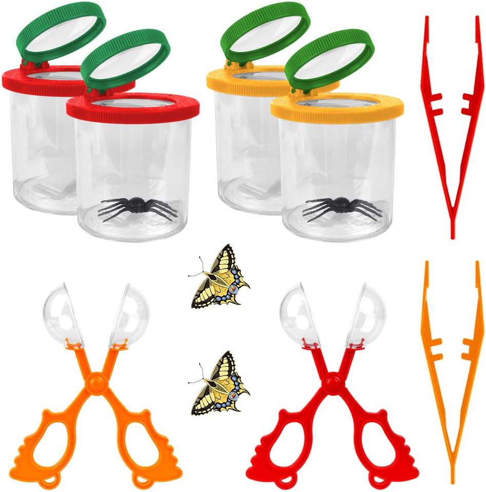 YANGUN 4 Pcs Magnifying Insect Container, Bug Catcher Kit for Kids ...