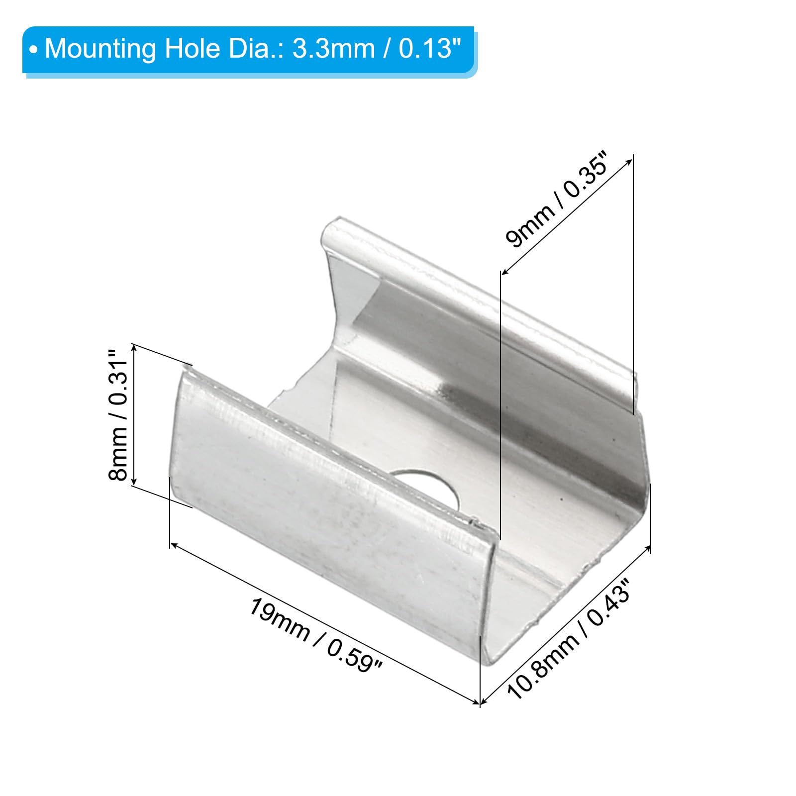 PATIKIL LED Strip Clips, 60pcs Stainless Steel Mounting Brackets Fixing ...