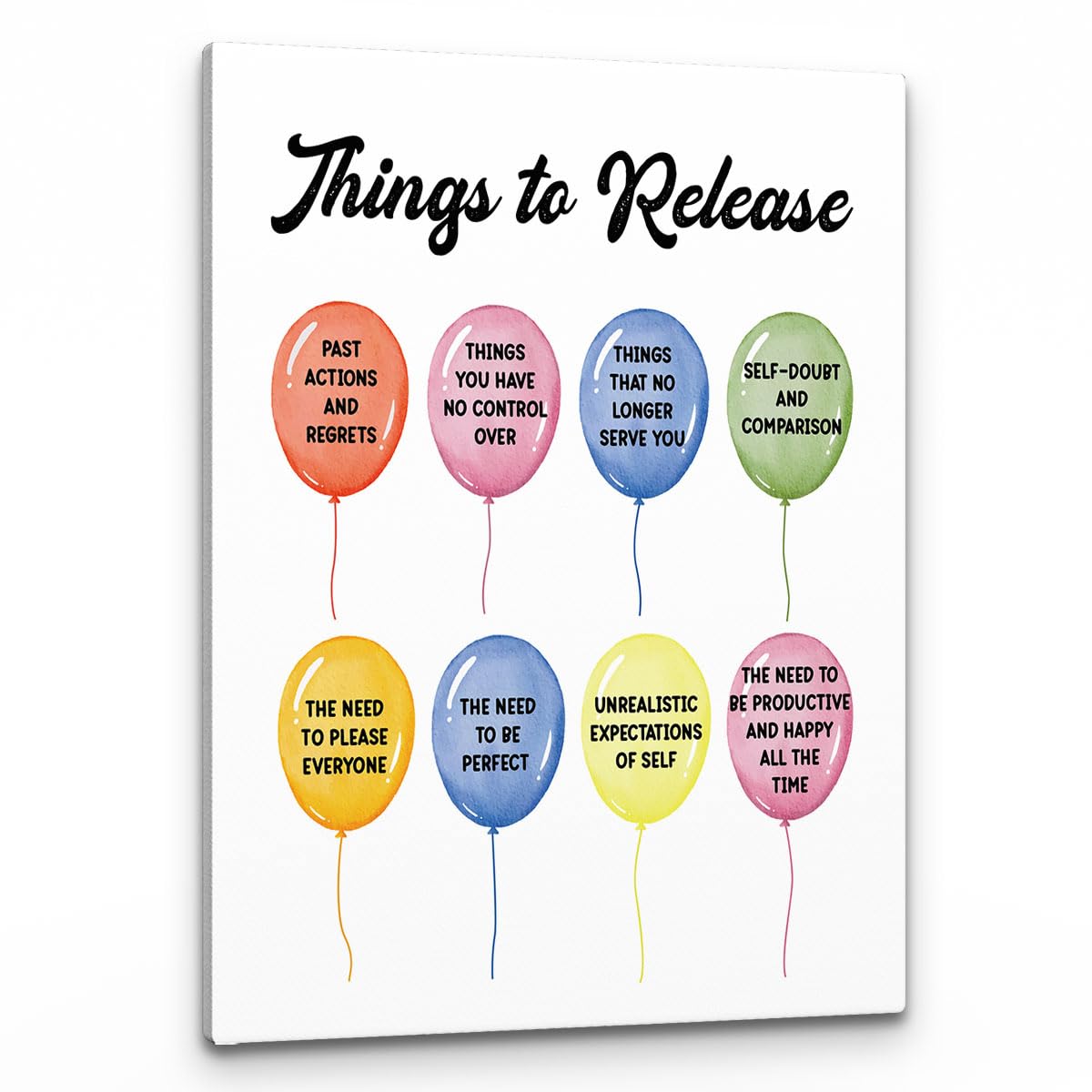 PHAMTE Things To Release Mental Health Wall Art,Inspirational Anxiety ...