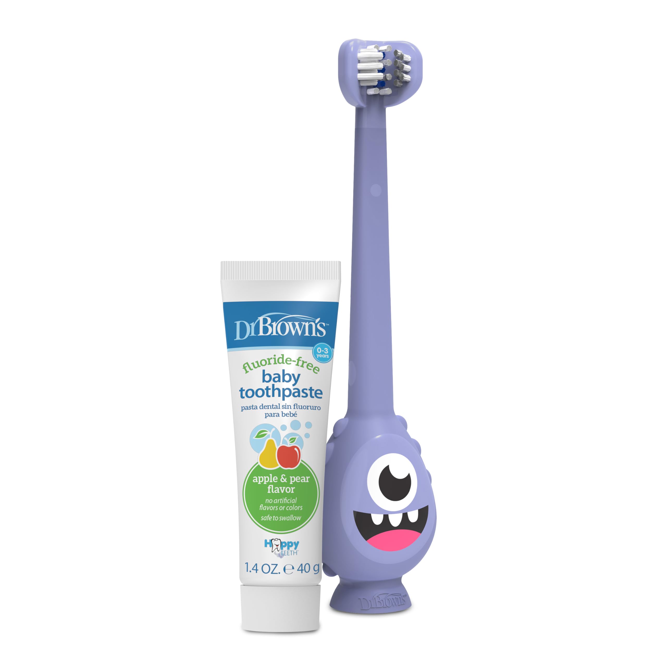 Amazon.com : Dr. Brown's ToothScrubber Toddler Toothbrush Set, Monster ...