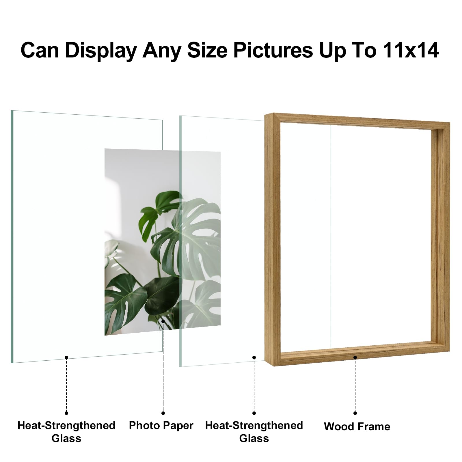 Snapklik.com : 11x14 Floating Frames Set Of 2, Double Glass Picture ...