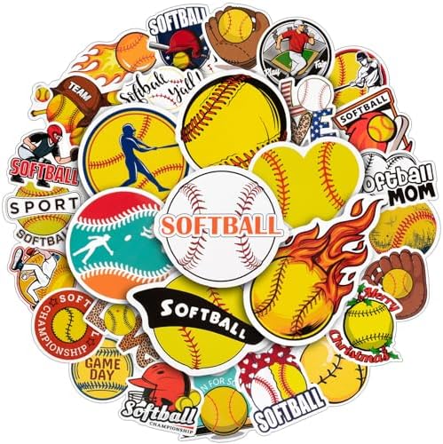 Amazon.com: 150PCS Softball Stickers, Vinyl Waterproof Softball ...