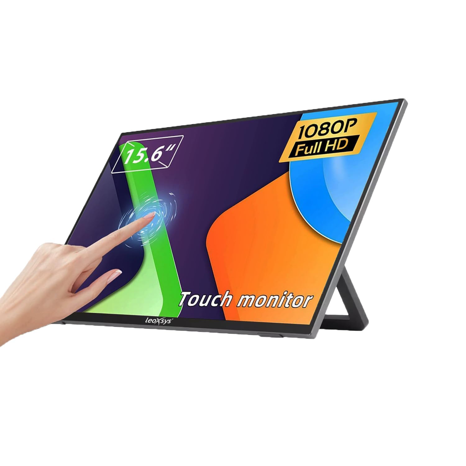 leoXsys 15.6" Portable Touch Monitor Full HD 1080P IPS Travel Display ...