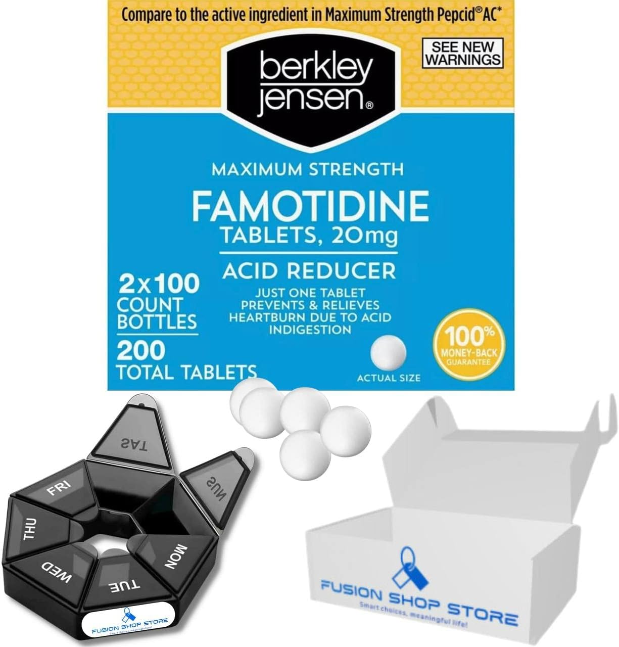 Amazon.com: Famotidine 20mg - Maximum Strength Tablets, 200 ct (1 Pack ...