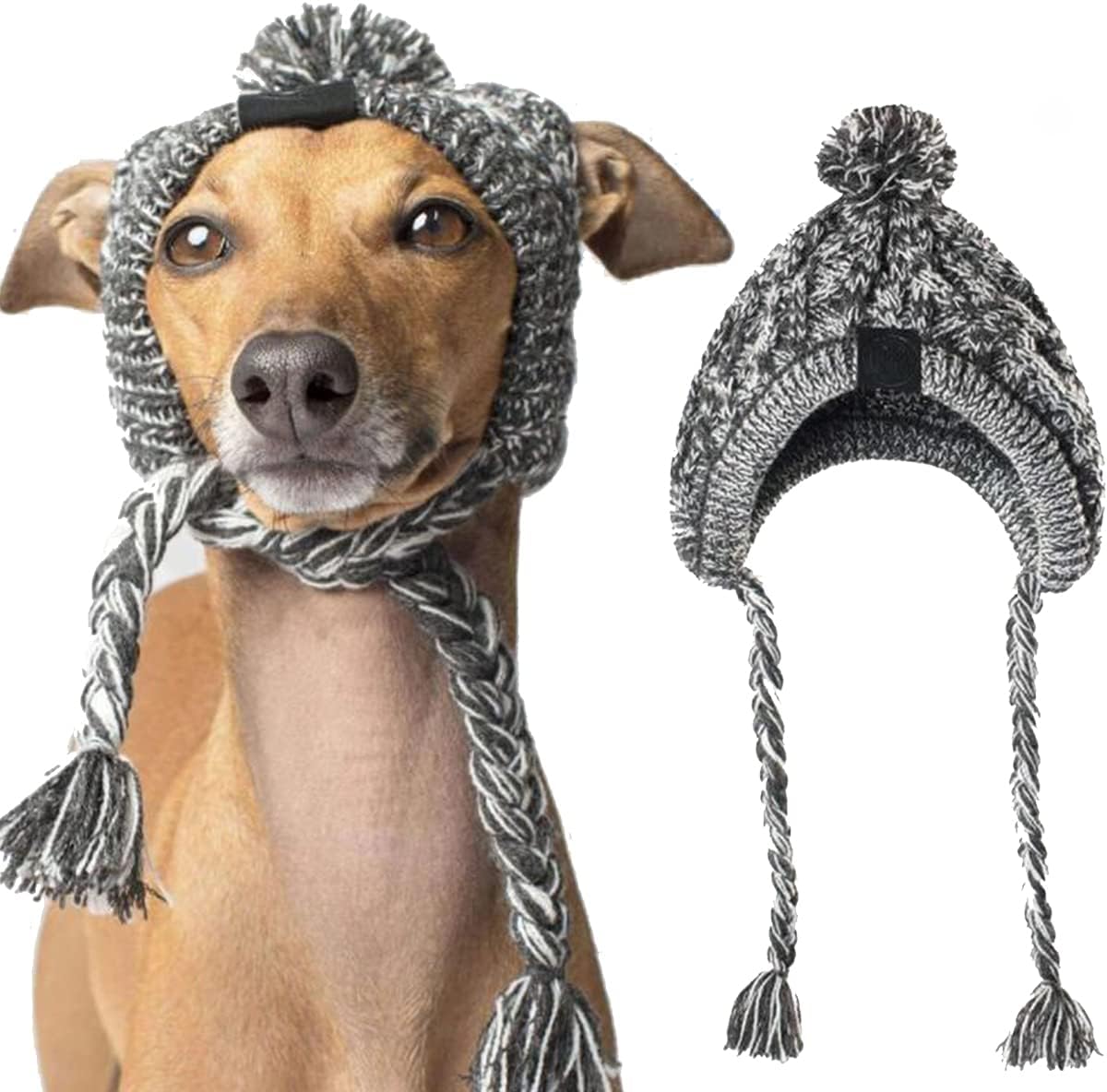 Amazon.com : Dikeo Polar Pom Pom Hat, Warm Pet Dog Knitted Hat,Pet Dog ...