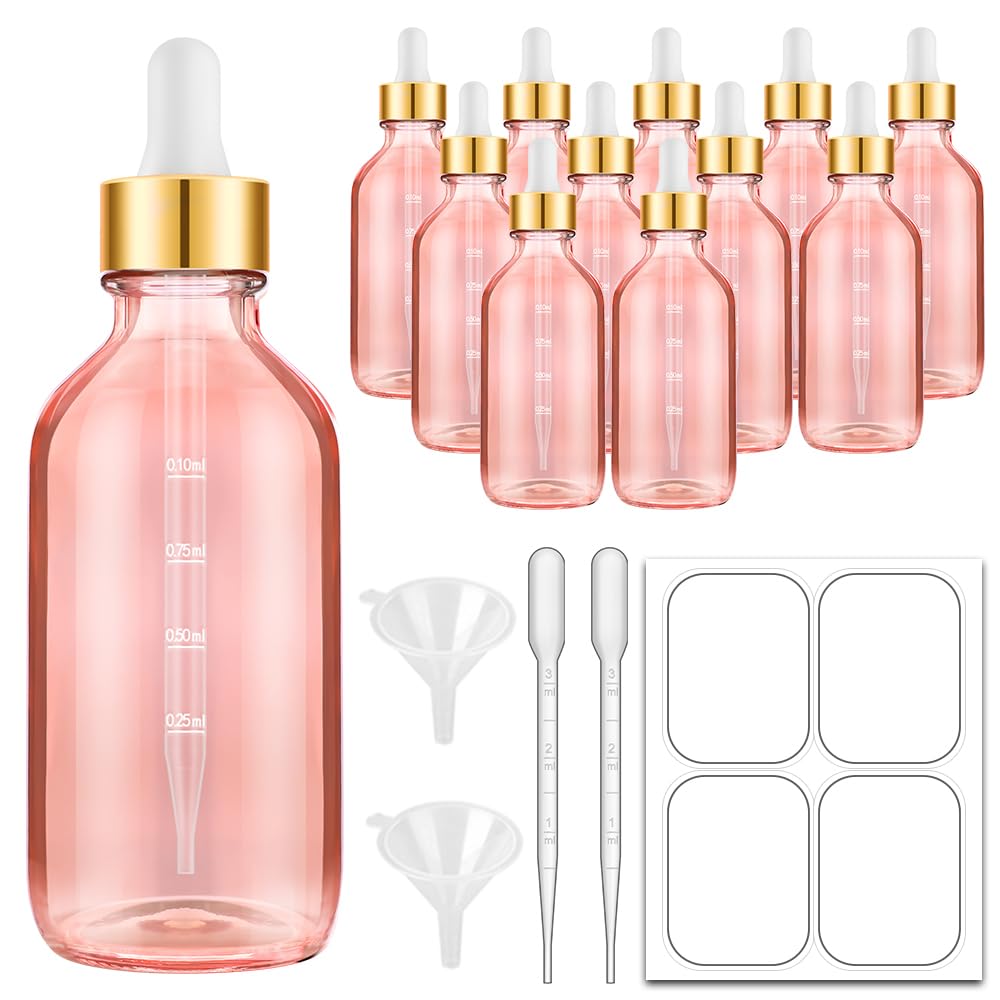 Amazon.com: Pink Dropper Bottles 4oz, Bumobum Oil Bottles for Hair ...