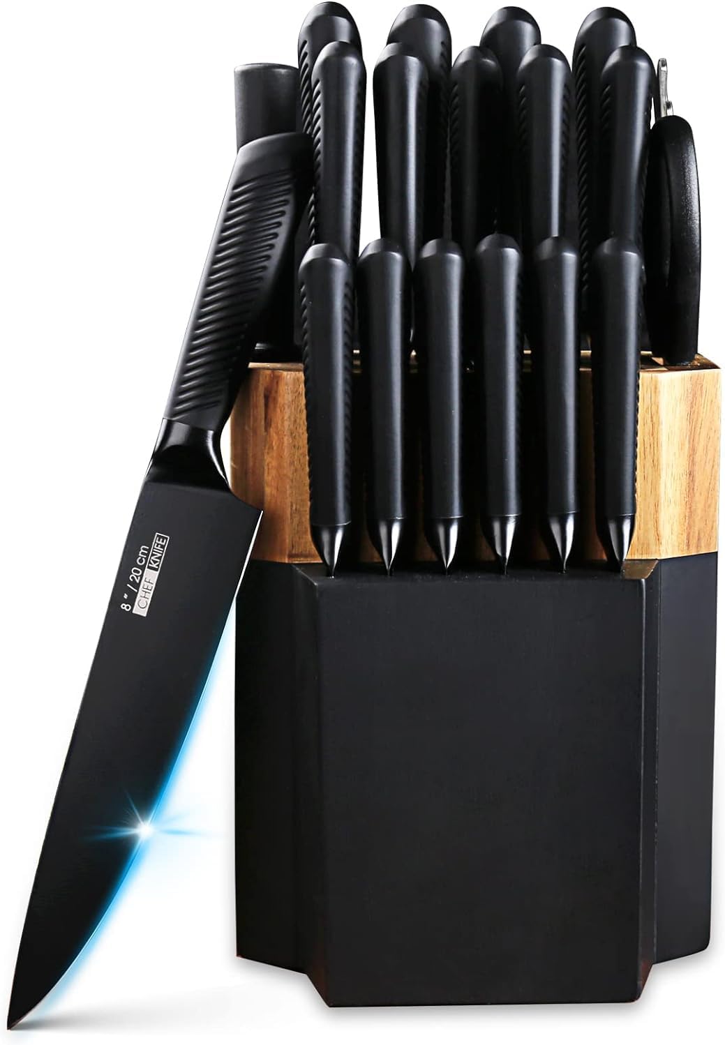 Farberware 15-Piece Triple Riveted Knife Block Set, High Carbon ...