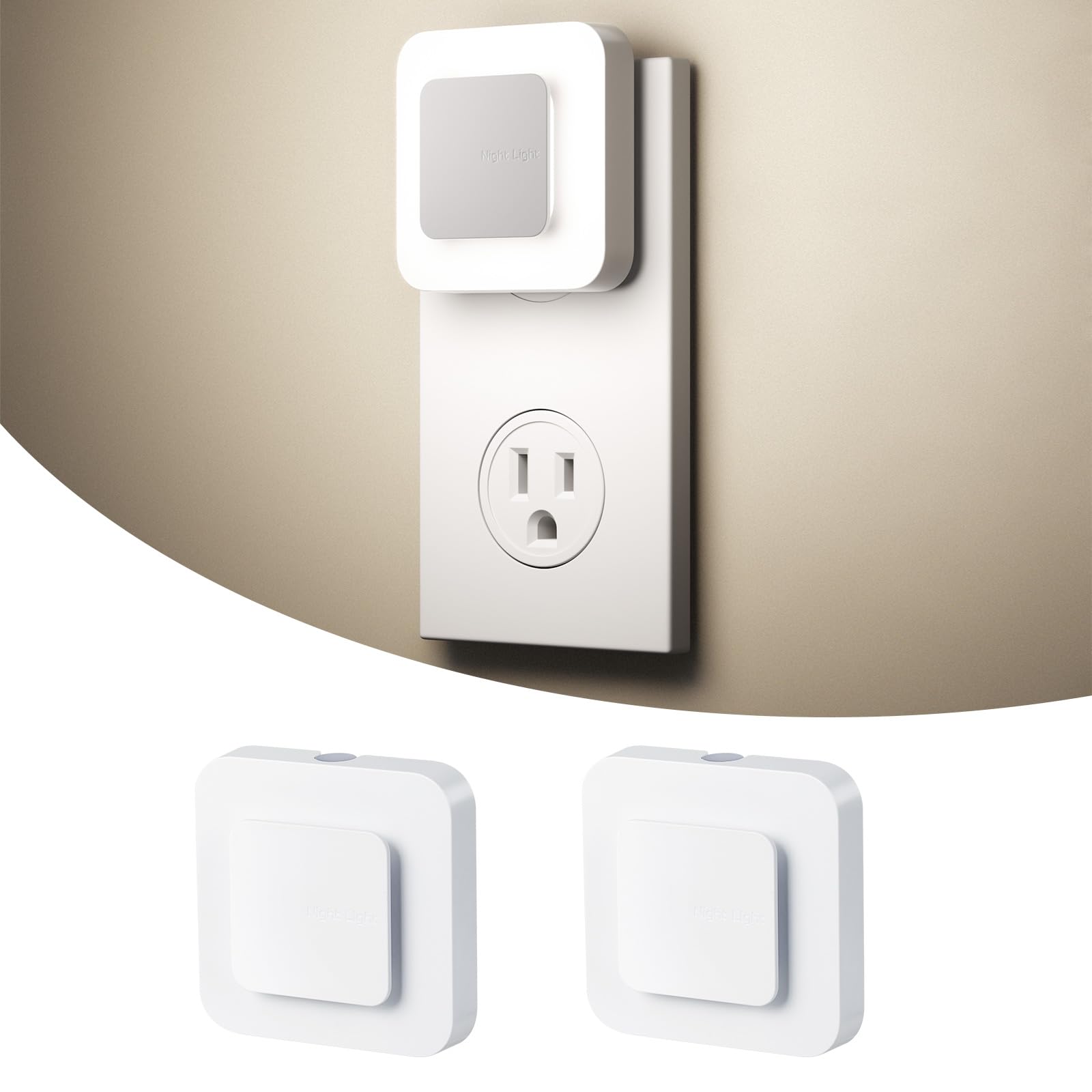 Midea Night Lights Plug Into Wall,5000K Night Light with Dusk to Dawn ...