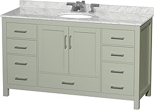 Wyndham Collection Sheffield 60 inch Single Bathroom Vanity in Light ...