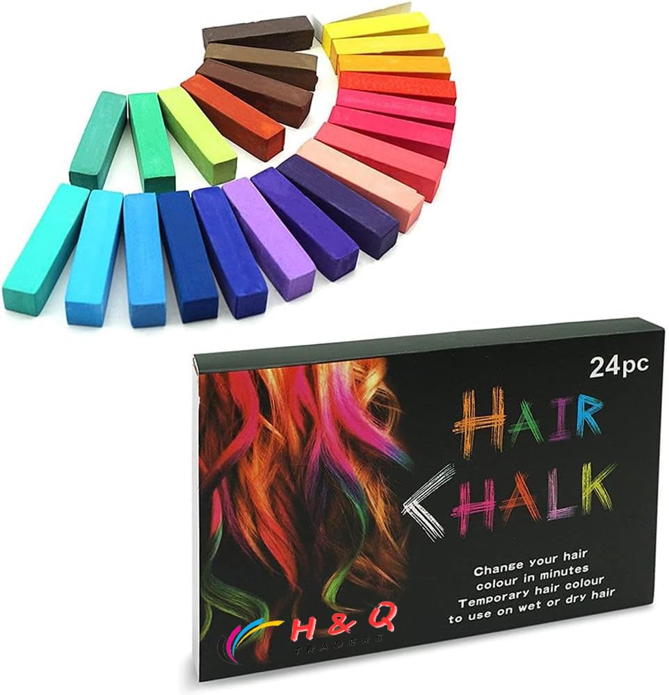 Hair Chalk, 24-Color Set Non-Toxic Temporary Hair Dye Pastels for Women ...