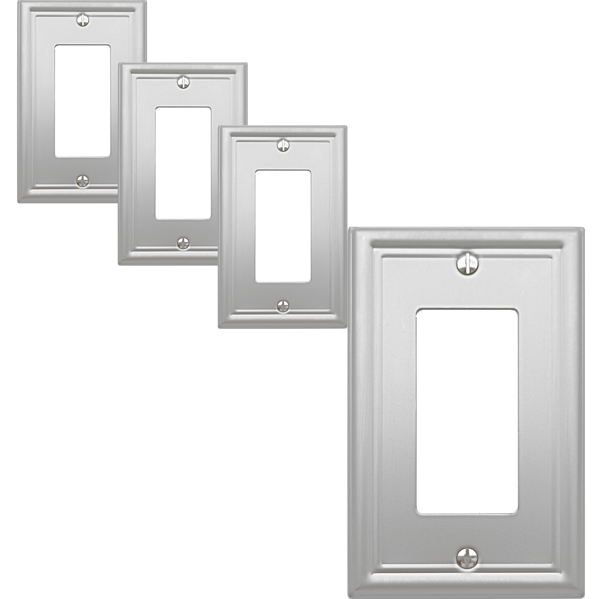 OKAWYC Single Decorator Light Switch Cover Luca Metal Wall Plate, 4 ...