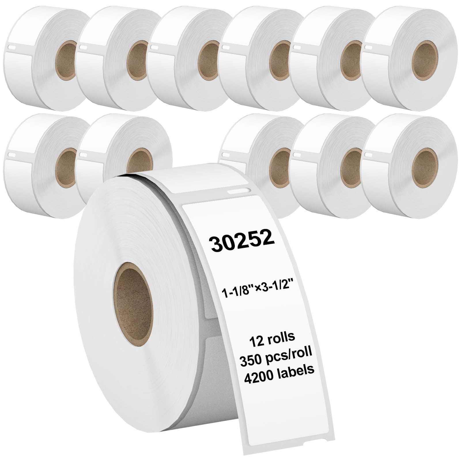 Amazon.com: Kingtac (4200 Labels/12 Rolls) 30252 Labels,12 Rolls ...