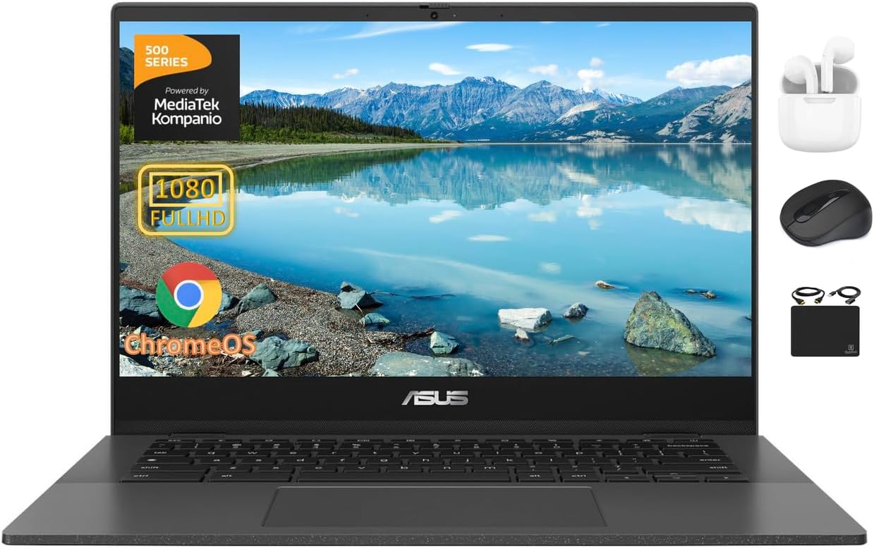 ASUS Chromebook Laptop Student Business 2024, tela antirreflexo FHD de 14 polegadas, MediaTek ...
