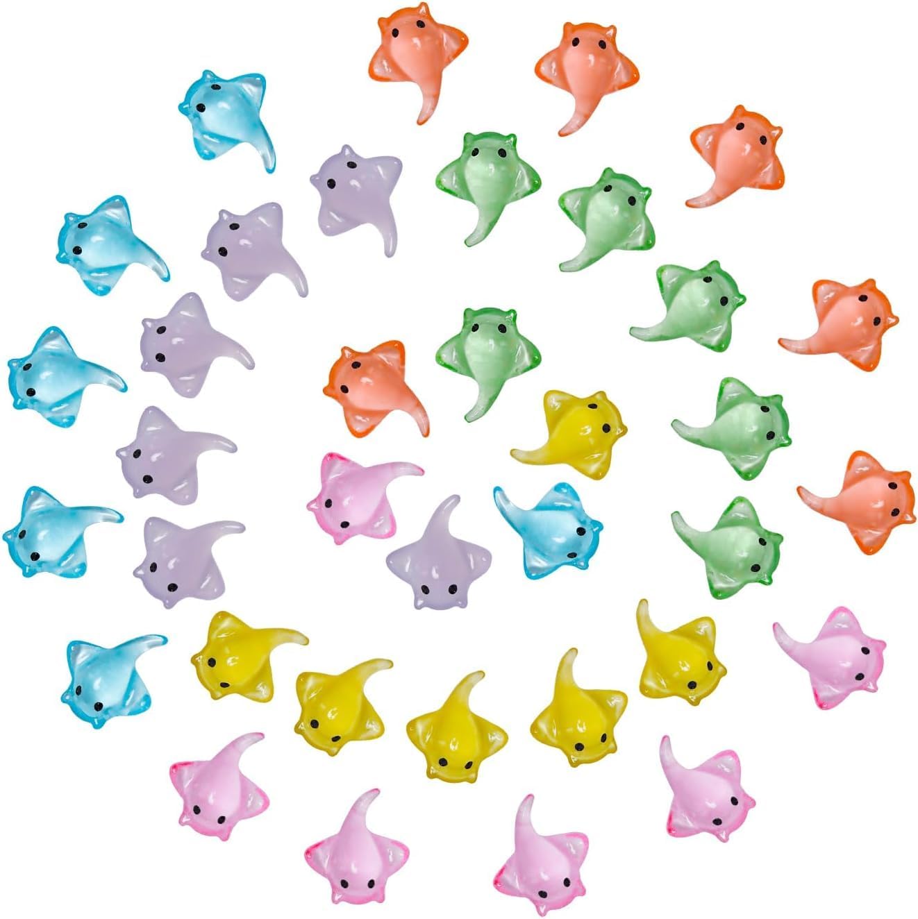 Amazon.com: 12Pcs Mini Resin Stingray Figurines - Realistic Sea Animal ...