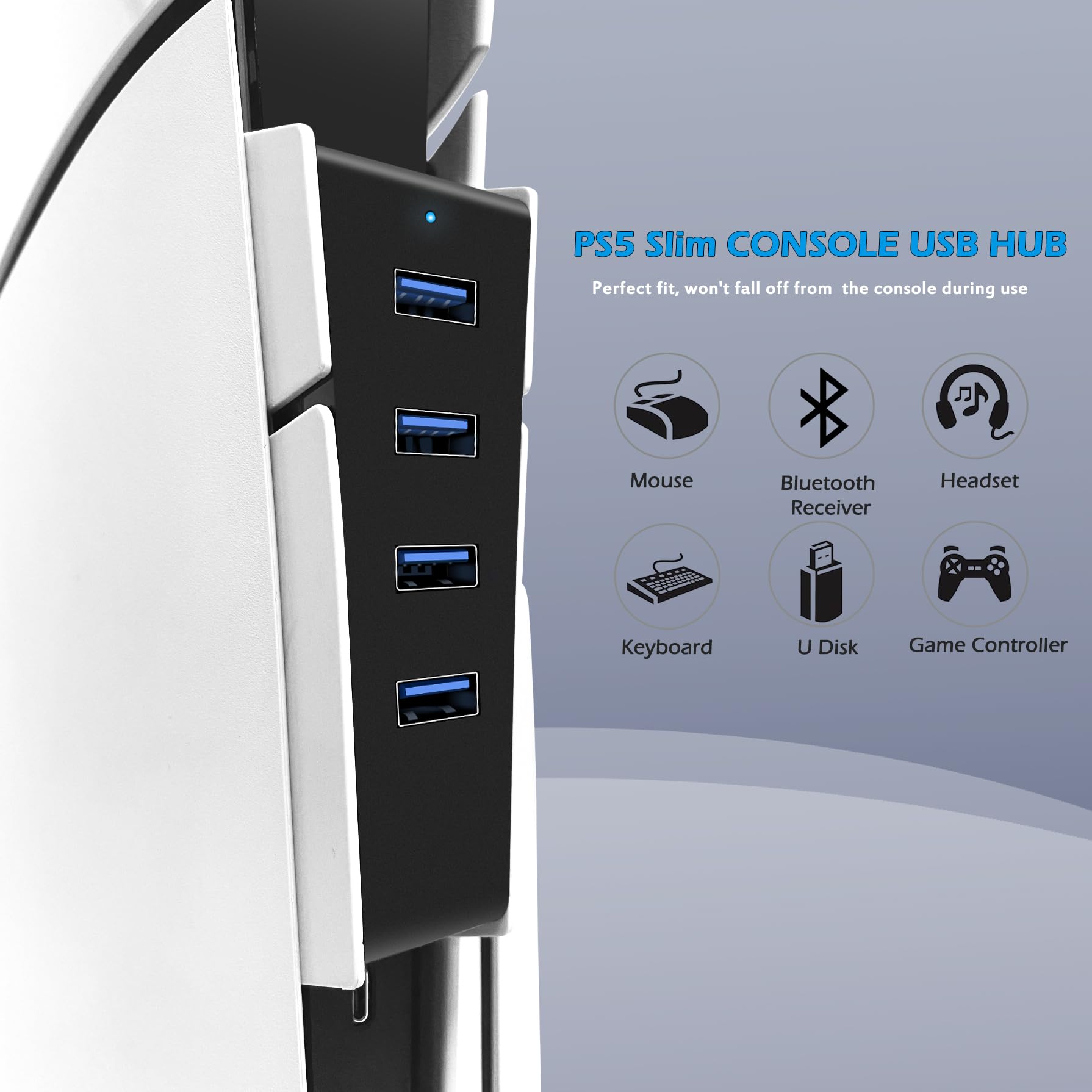 Snapklik.com : AQIDAP Hub For PS5 Slim,USB High-Speed Expansion Hub ...