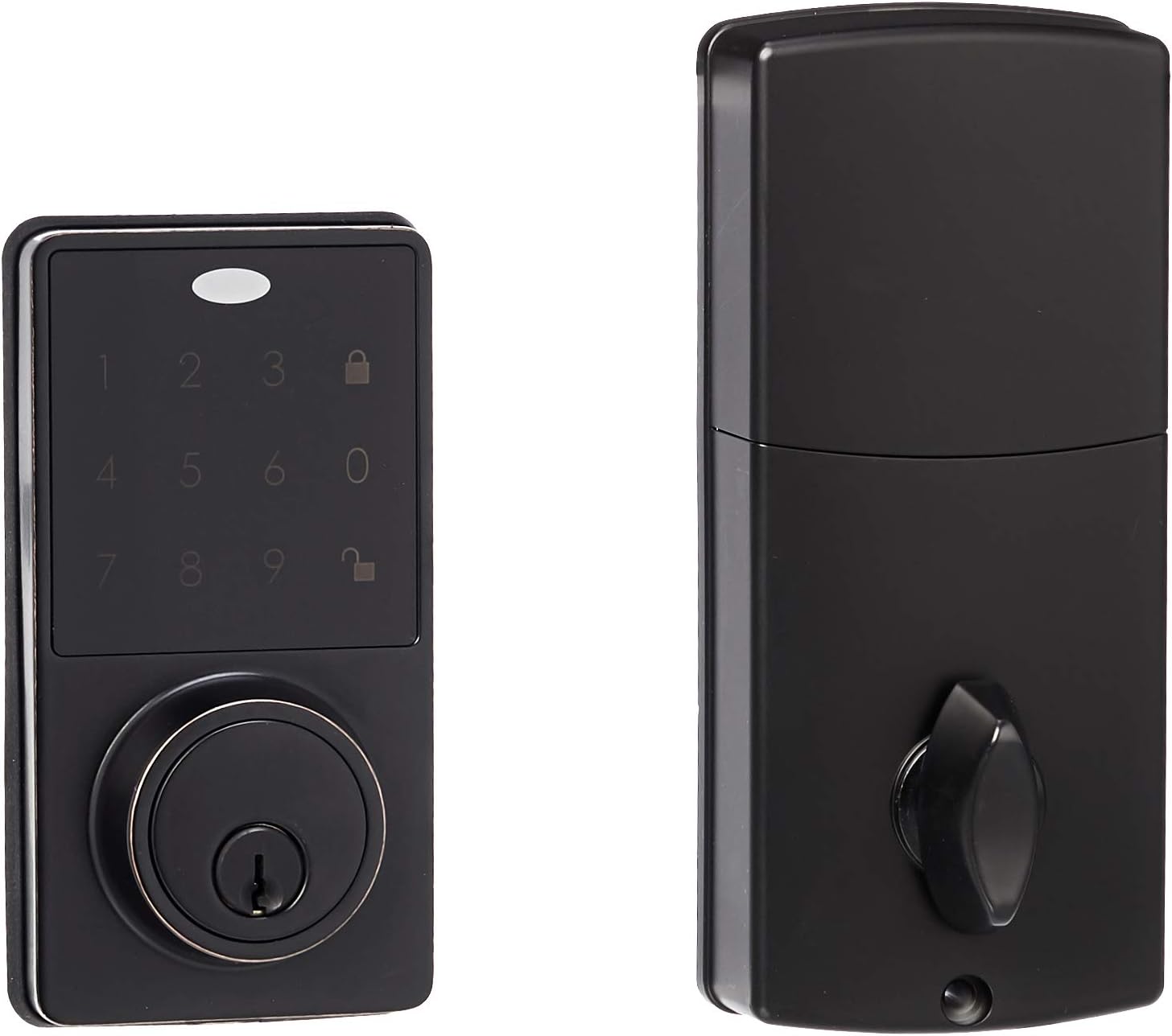 Amazon Basics Electronic Deadbolt Door Lock, Modern, Oil Rubbed Bronze ...