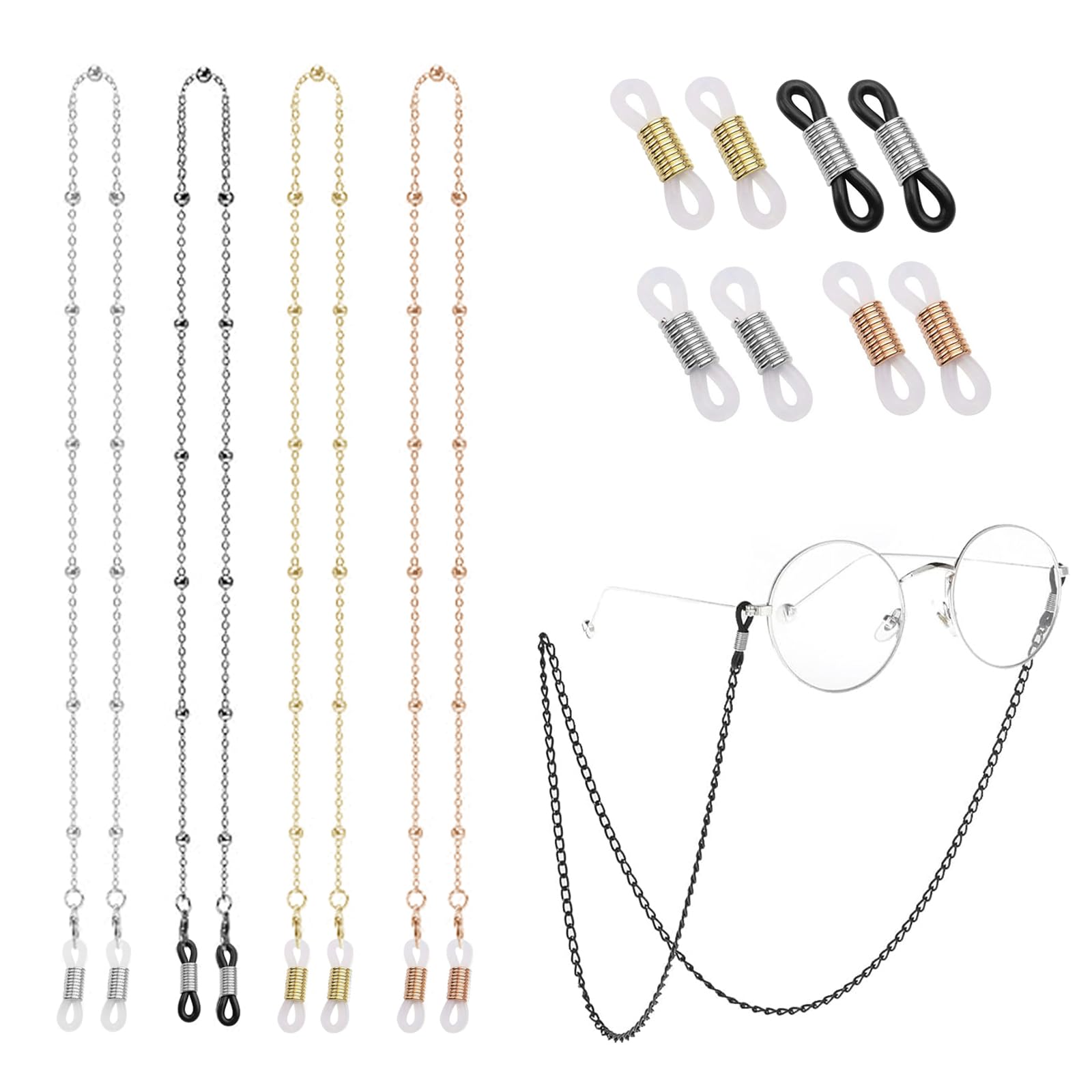 FIHODONE 4 PCS Women'S Glasses Chains,Sunglasses String for Glasses ...