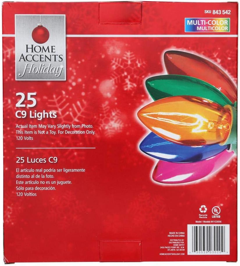 Home Accents Holiday 25 Multi-Colored Incandescent C9 Lights - Amazon.com