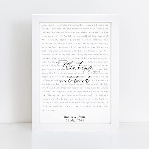 Personalised Song Lyrics Print - A5, A4 Prints & Framed : Amazon.co.uk ...