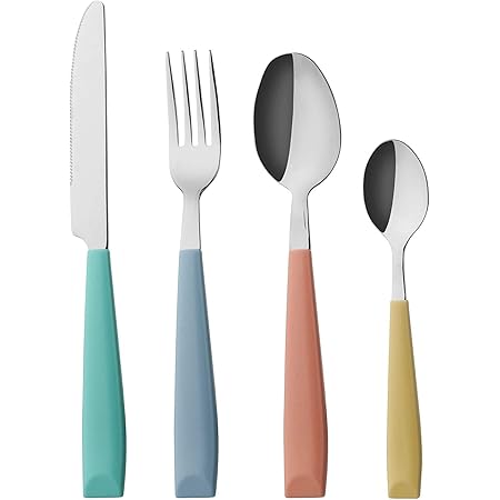 Amazon.com | ANNOVA Silverware Set 20 Pieces Stainless Steel Cutlery ...