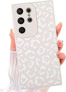 Amazon.com: ZIYE Galaxy S24 Ultra Case White Leopard Pattern Phone Case with Camera Protection ...