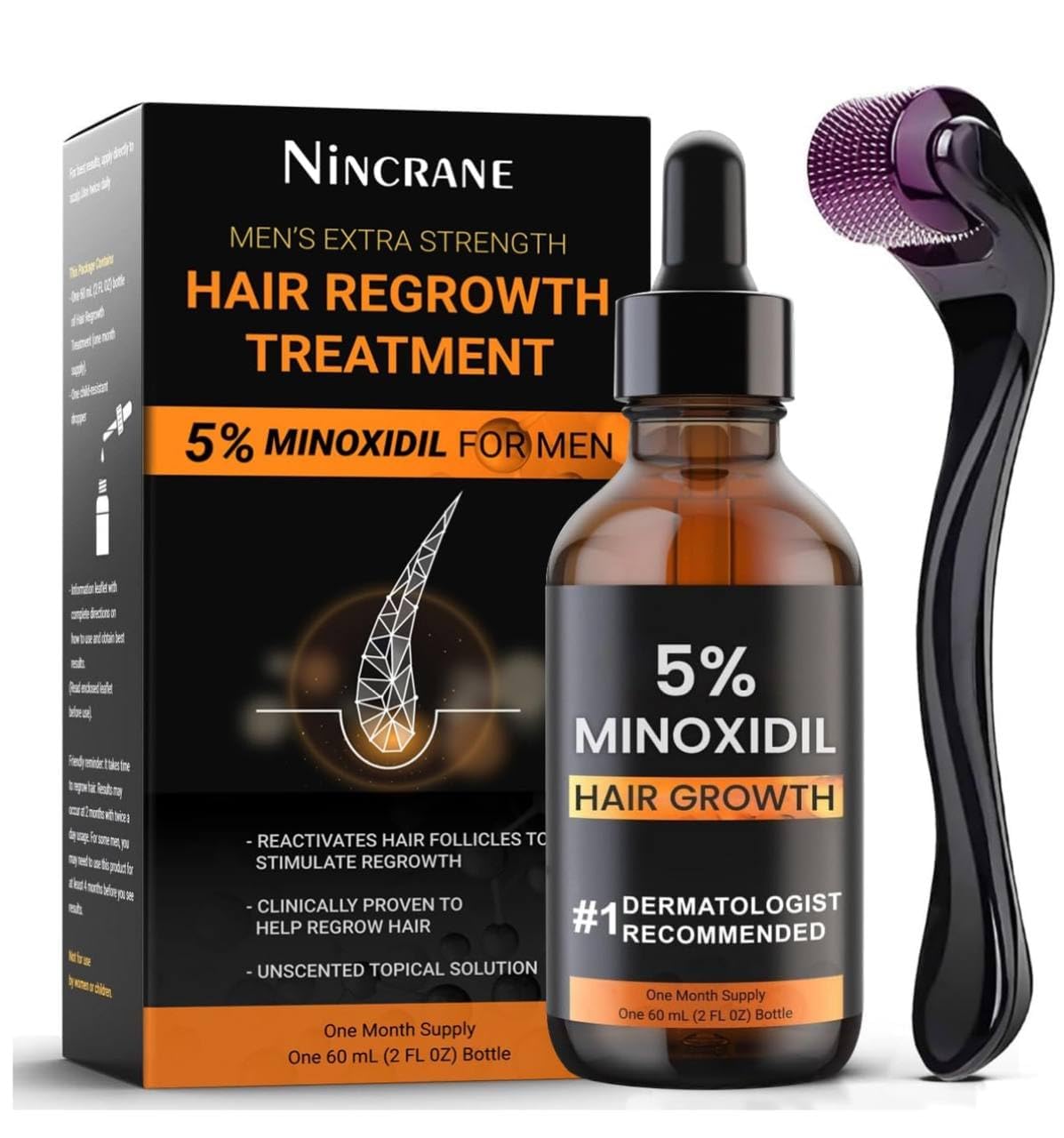 Amazon.com : Minoxidil for Men 5% – Hair Regrowth & Beard Growth Kit ...