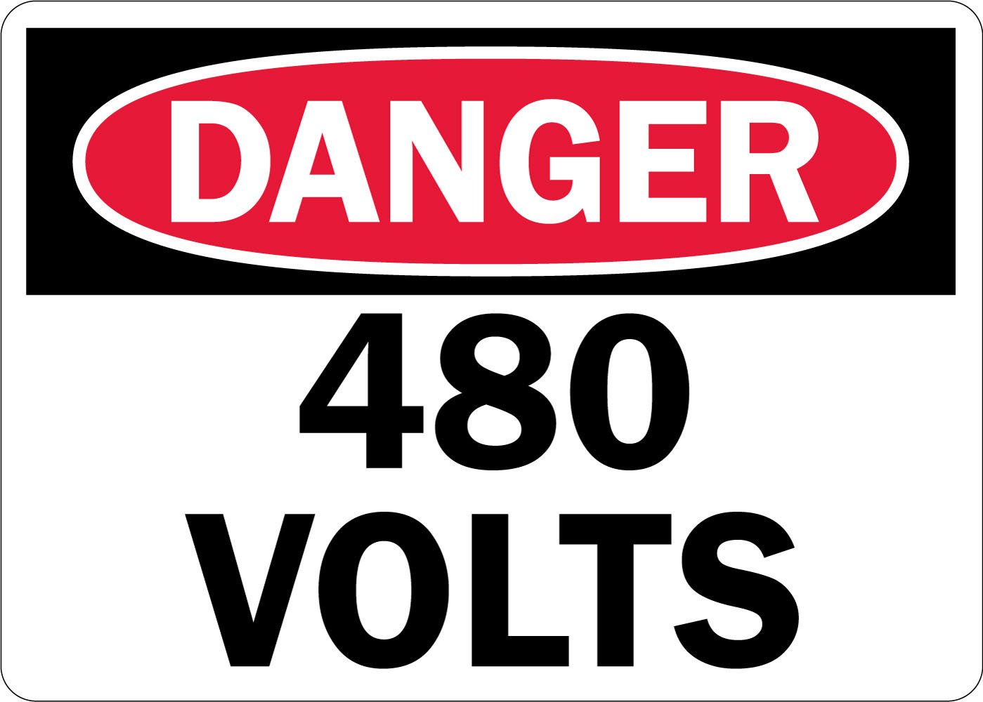 SmartSign “Danger - 480 Volts” Label | 10" x 14" Laminated Vinyl ...