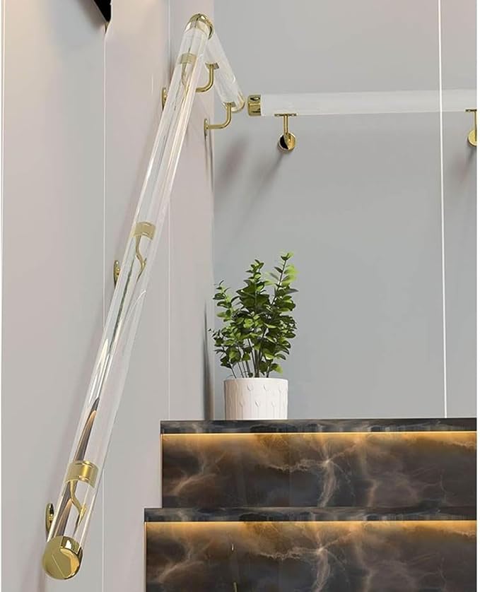 Clear Acrylic Stair Railing Kit - Non-Slip Crystal Indoor il 3ft to ...