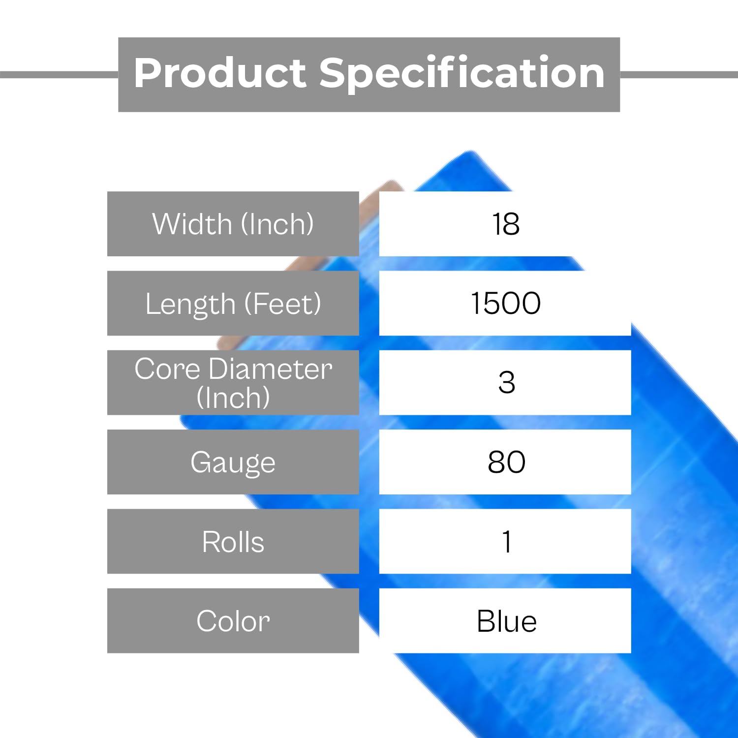 Blue Hand Wrap Film Blue Hand Stretch Wrap Film - 18 Inch X 80 Gauge X ...