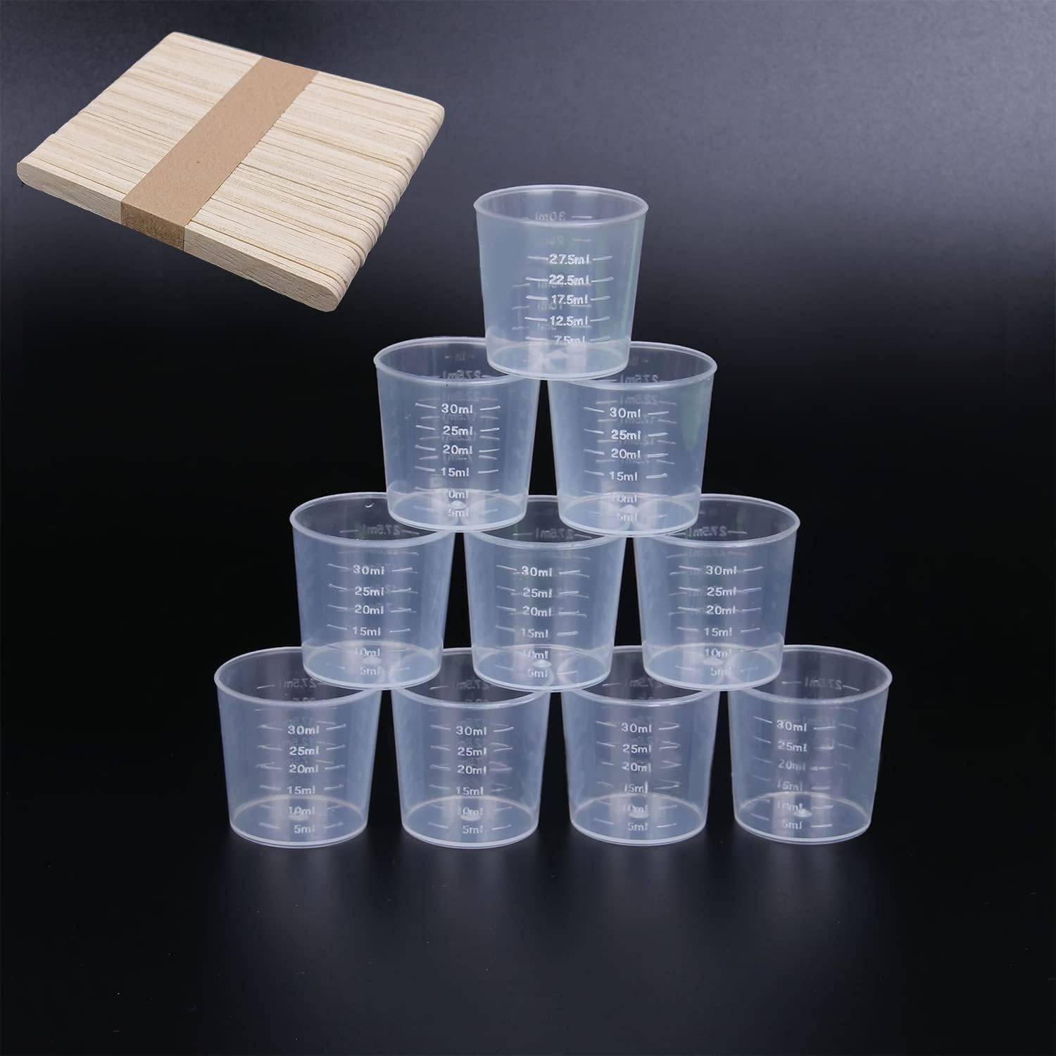 Amazon.com: 20 8oz Disposable Graduated Clear Plastic Cups for Mixing ...