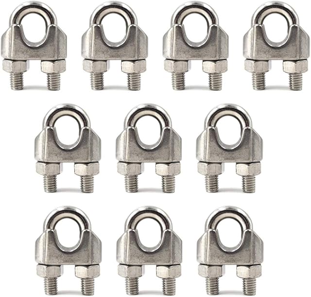 10pcs M6 Wire Rope Clip Cable Clamps 304 Stainless Steel | Desertcart UAE
