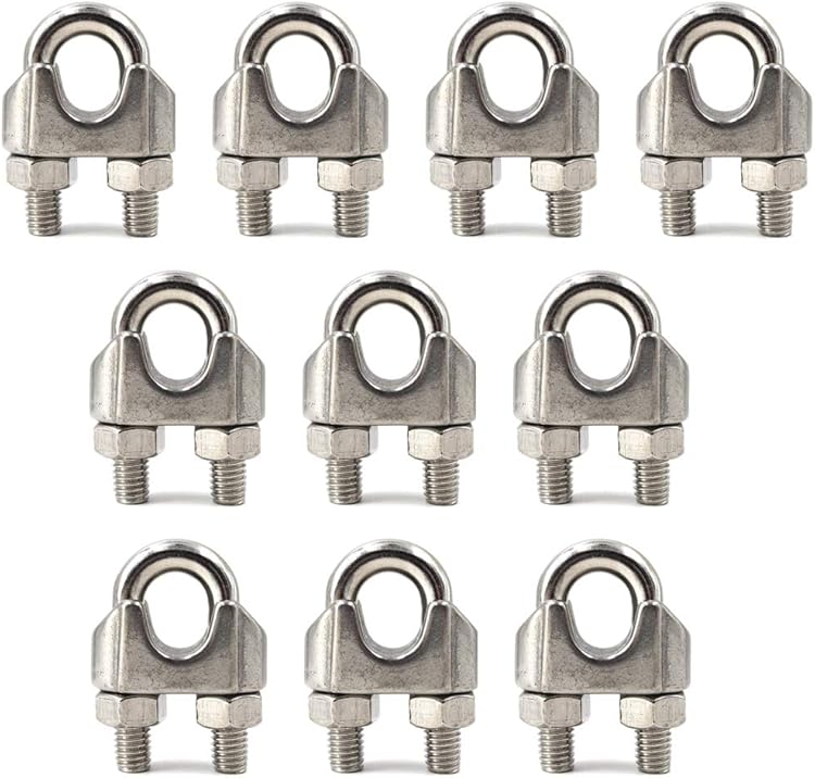 10pcs M10 Wire Rope Clip Cable Clamps 304 Stainless Steel | Desertcart UAE