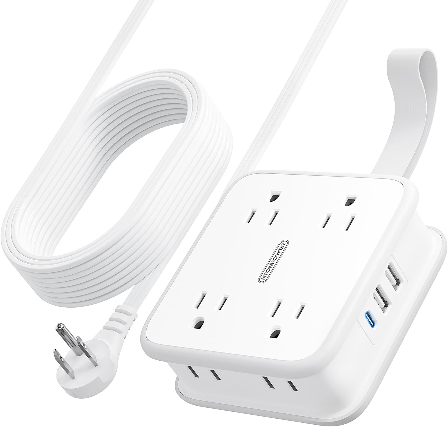 Amazon.com: NTONPOWER Extension Cord with 3 USB Ports, 8 Widely Spaced ...