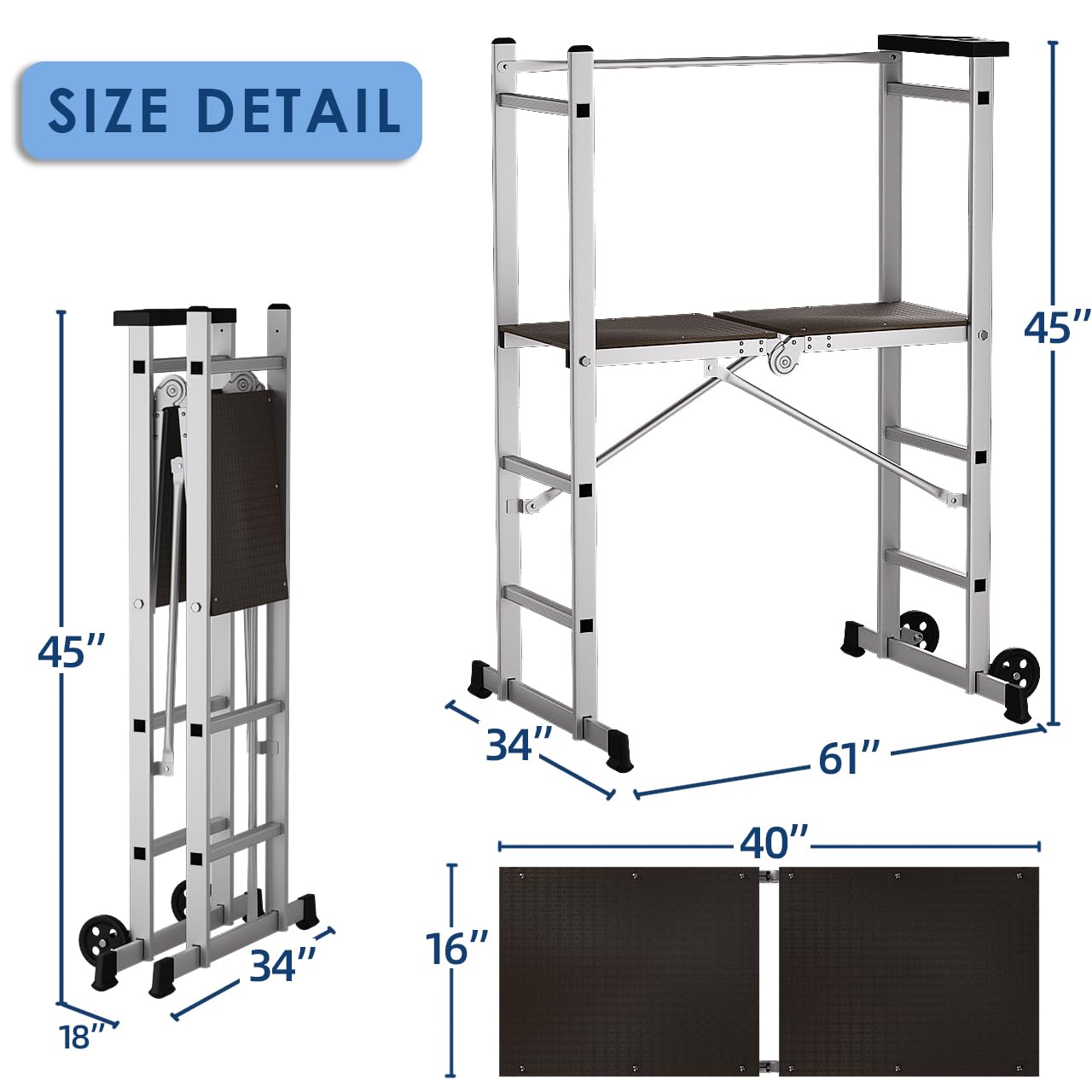 Snapklik.com : APARECIUM Foldable Aluminum Scaffolding, Portable ...