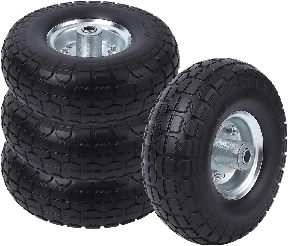 Amazon.com: SLifet 10" Flat Free Tires, 4.10/3.50-4 Air Less Tires ...