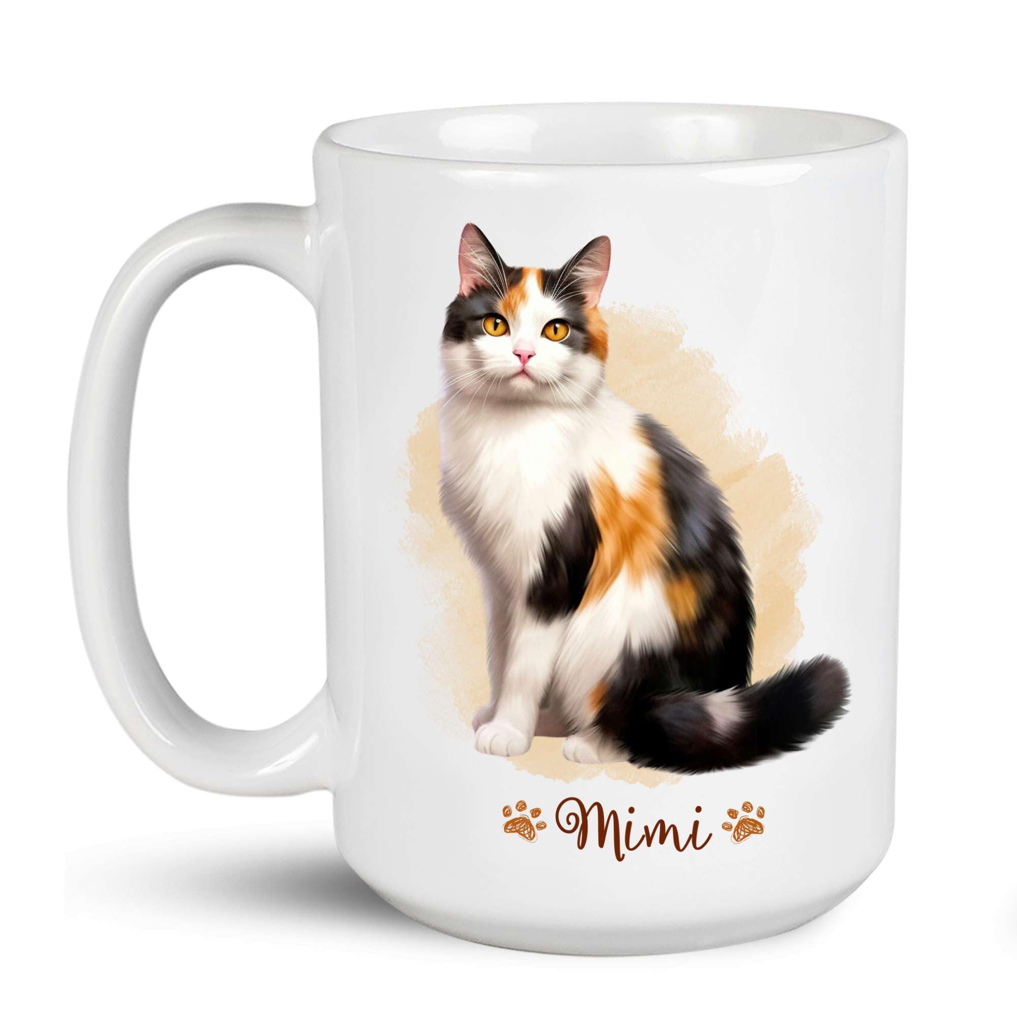 Amazon.com: Calico Cat Coffee Mugs, Cat Animal Lovers Tea Cup ...