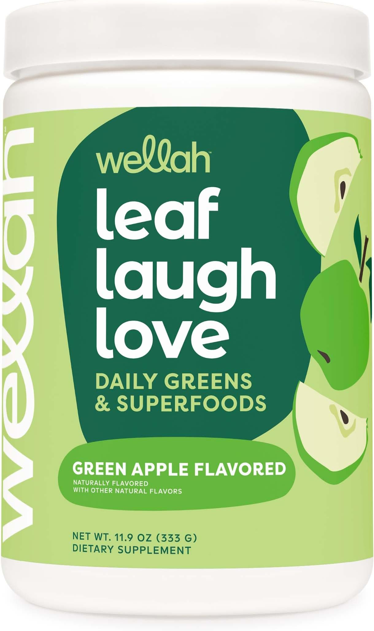 Amazon.com: Wellah Leaf, Laugh, Love Super Greens Powder (Green Apple ...