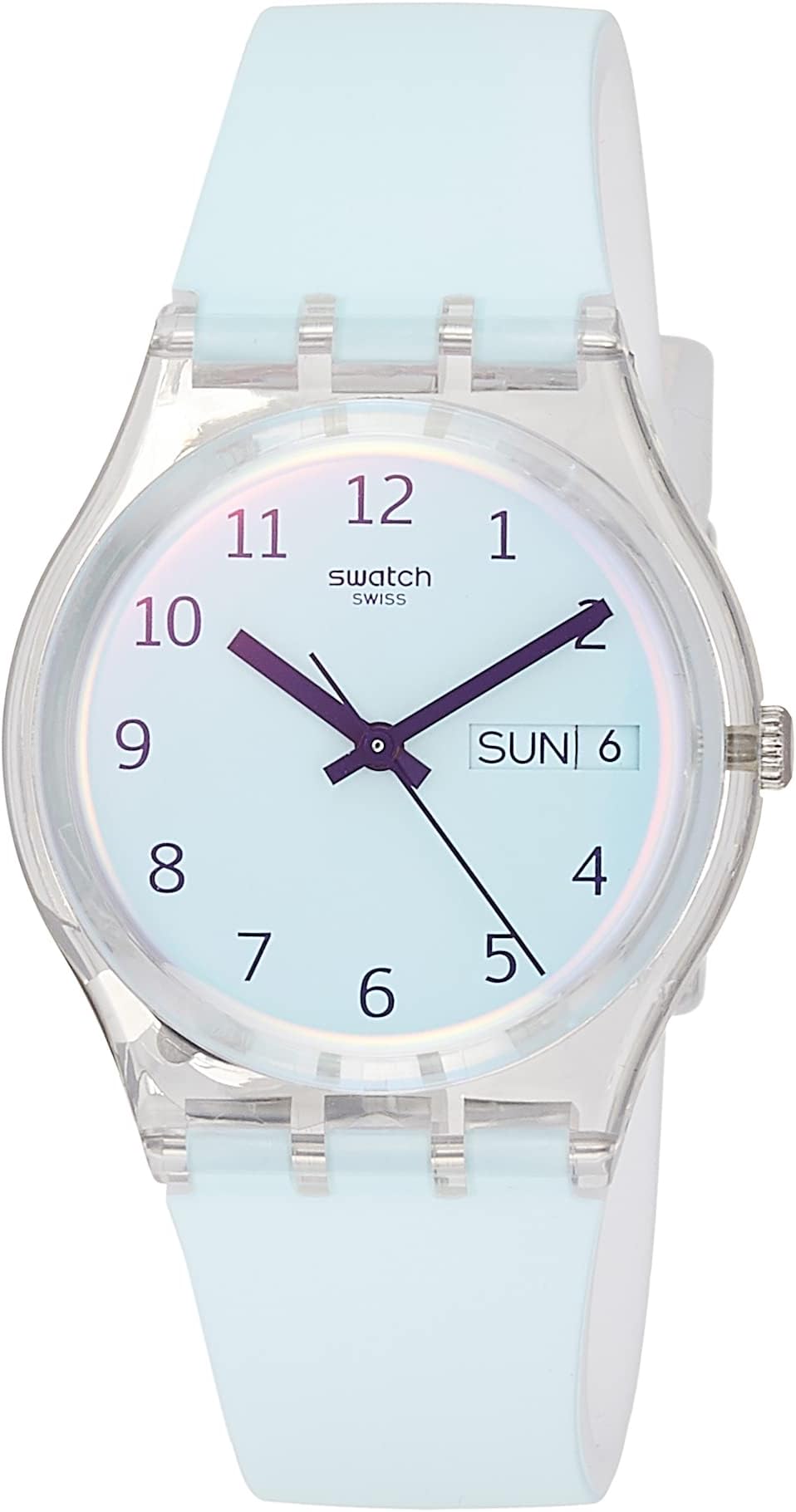 Swatch Womens Analogue Quartz Watch with Silicone Strap GE713 : Amazon ...