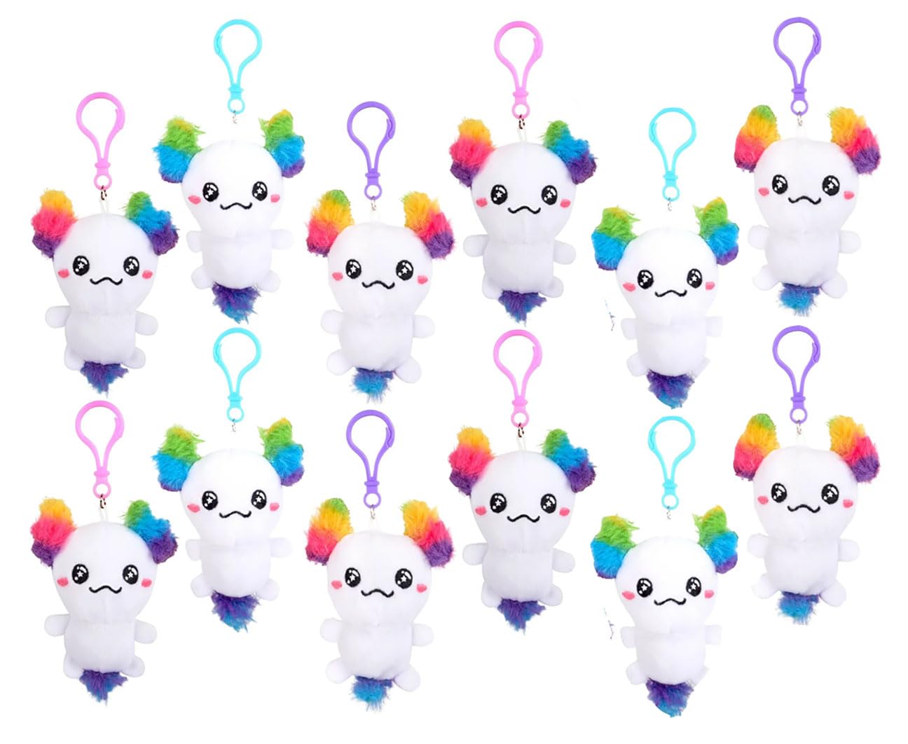 Amazon.com: Curious Minds Busy Bags Set of 12 White Axolotl Plush ...