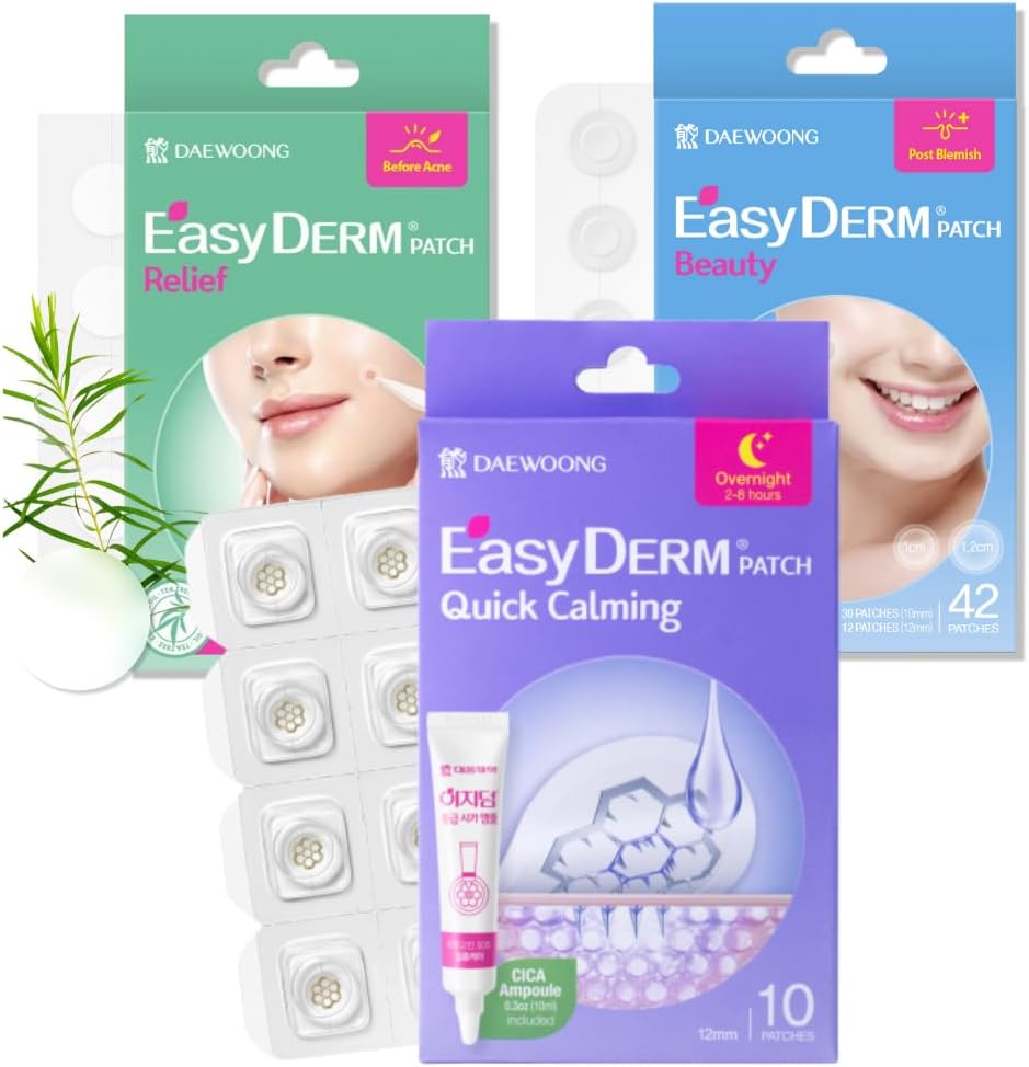 Amazon.com: EasyDerm 3 types of pimple patches - Quick Calming(10ea ...