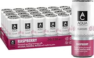 AQUA Carpatica Sparkling Flavours Raspberry 330ml x 24 - Natural Fruit Juice Infused Sparkling ...