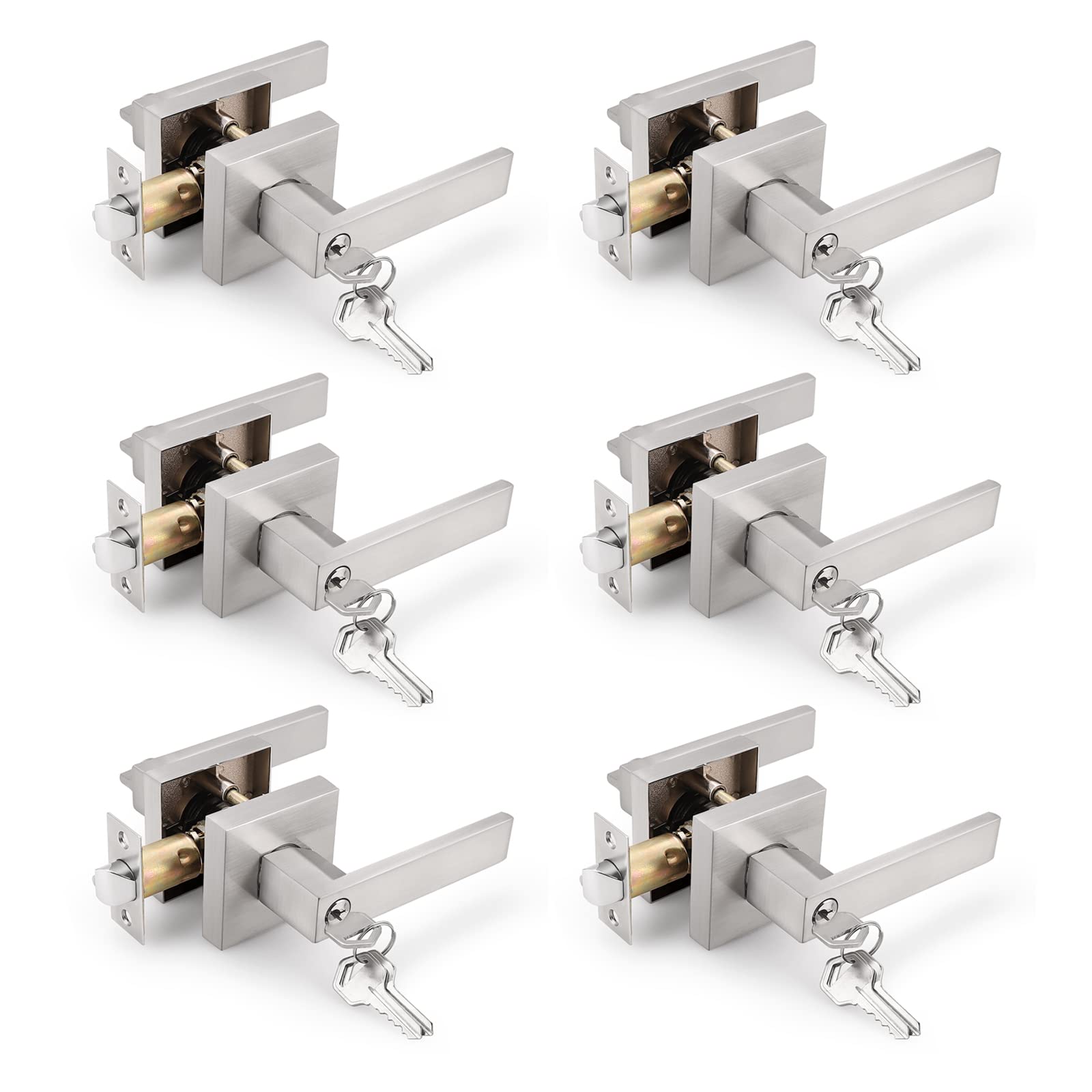 Snapklik.com : Gobrico 6 Keyed-Alike Entry Door Levers