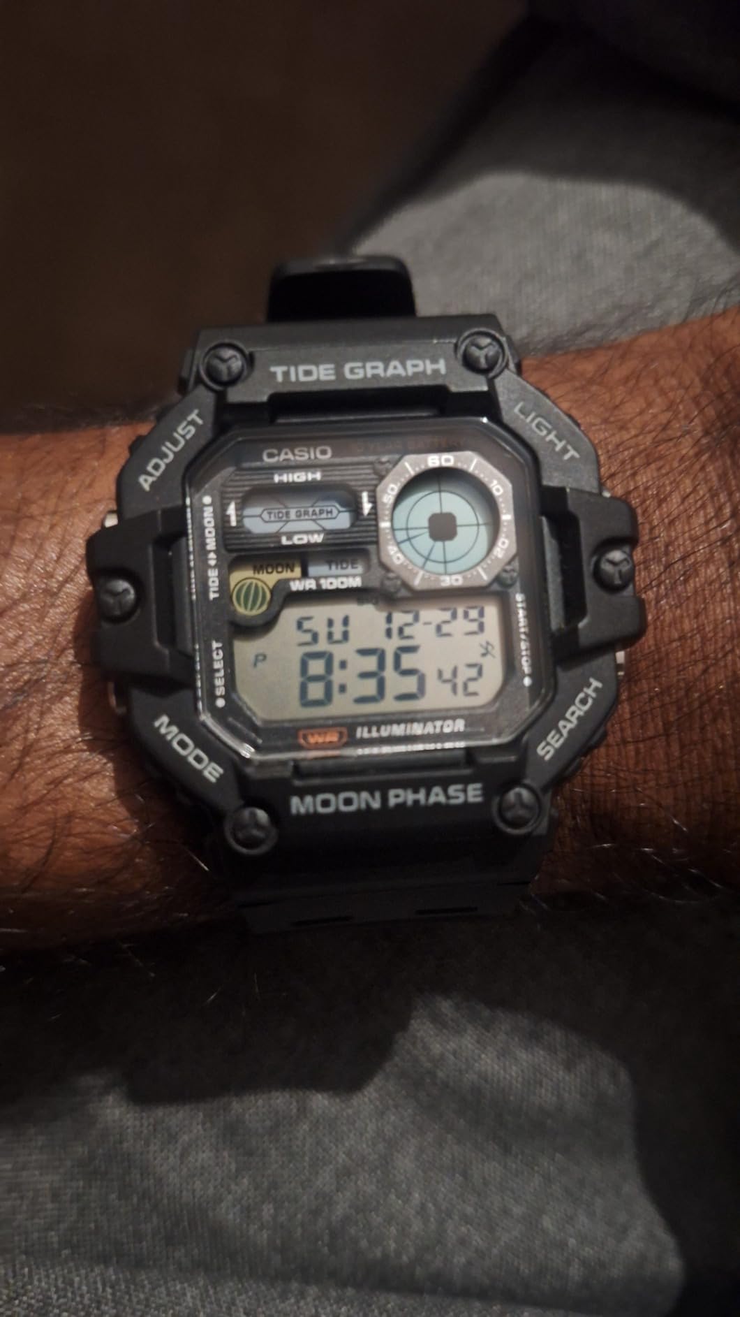 Buy Casio Illuminator Tide Graph Moon Phase 10-Year Battery Digital ...