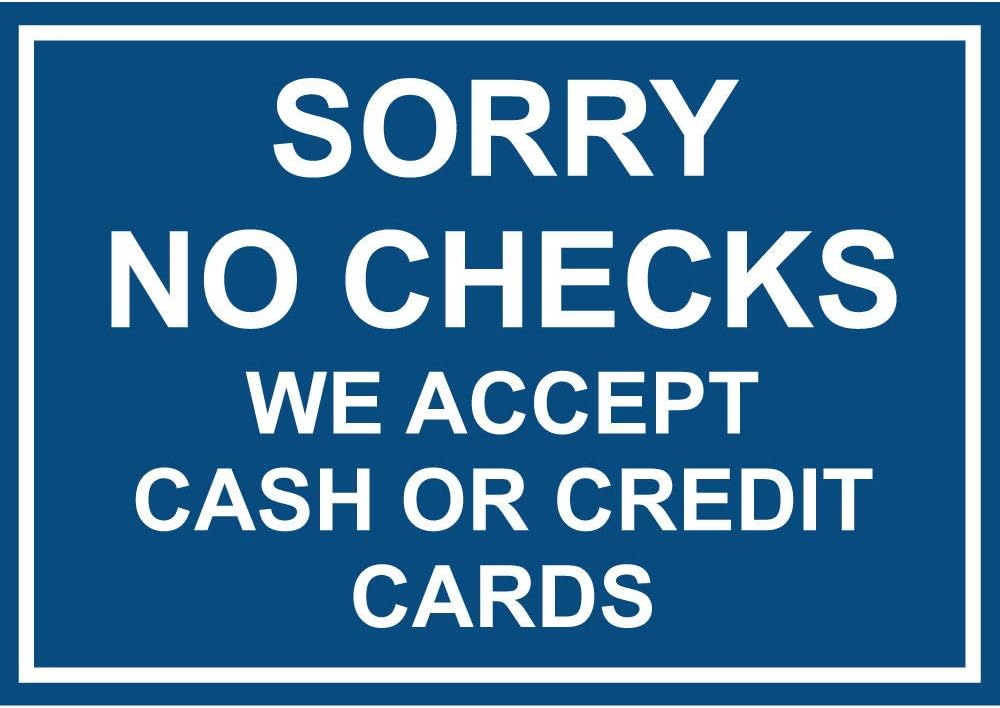 Amazon.com : No Personal Checks Accepted 10"x14" Heavy Duty Plastic ...