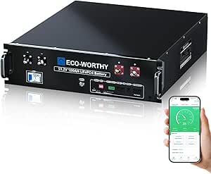 ECO-WORTHY Batterie LiFePO4 Server Rack 48V 100AH Bluetooth,Batterie ...