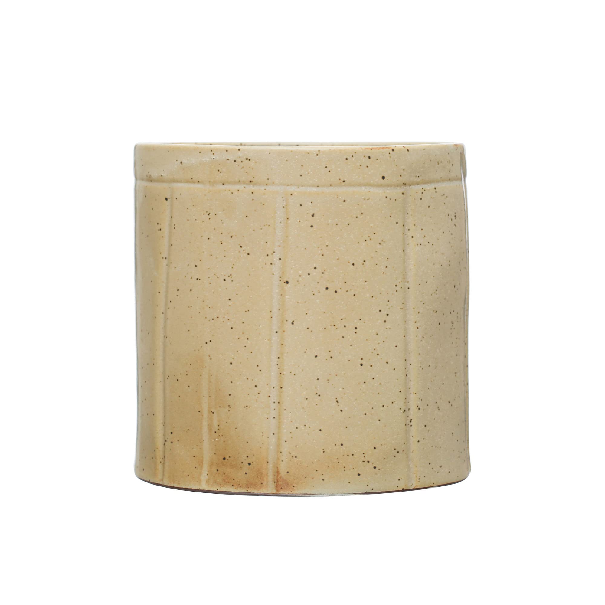 Amazon.com: Decorative Stoneware Crock with Line Detail, Tan : Home ...