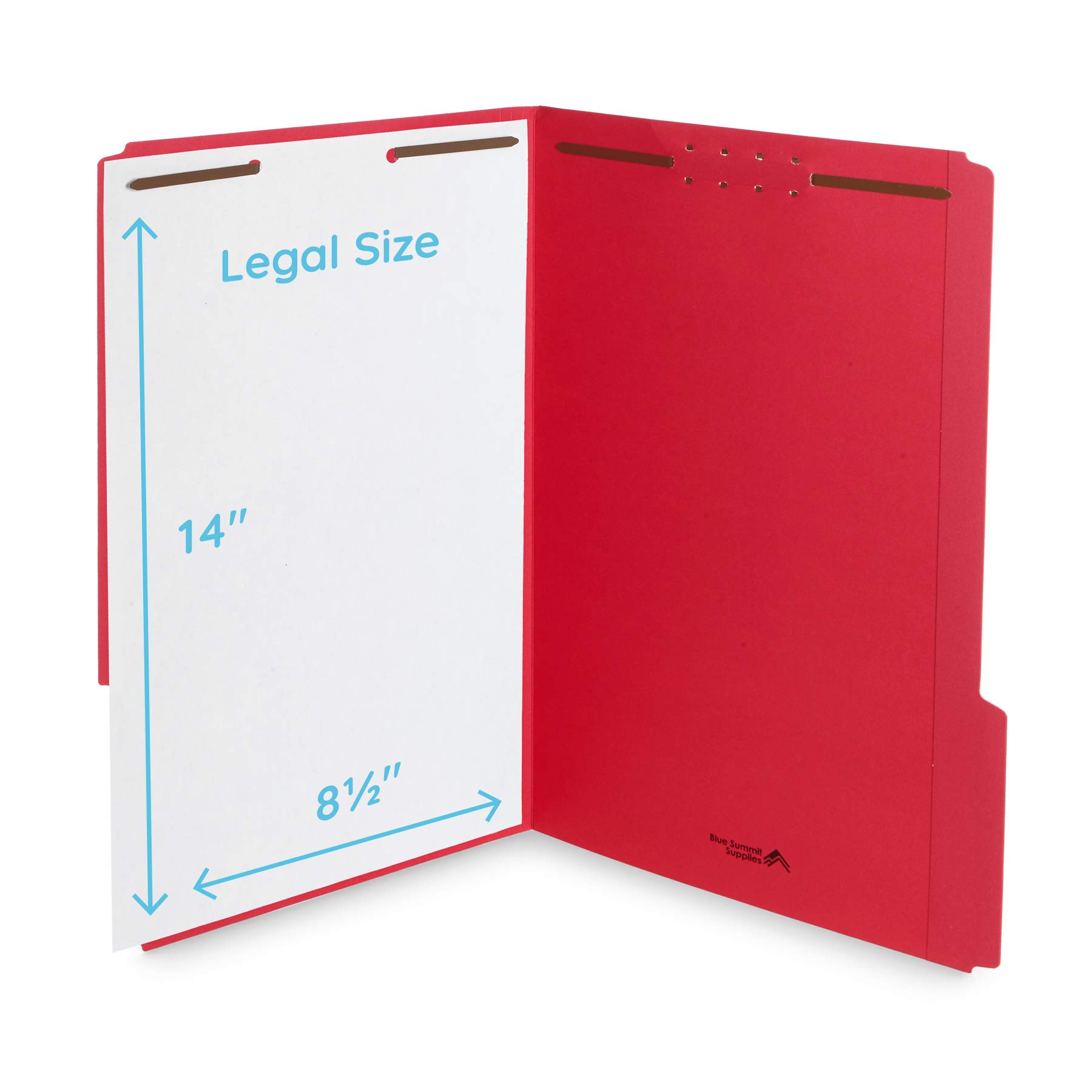 Blue Summit Supplies Red Legal File Folders with Fasteners, Legal Size ...